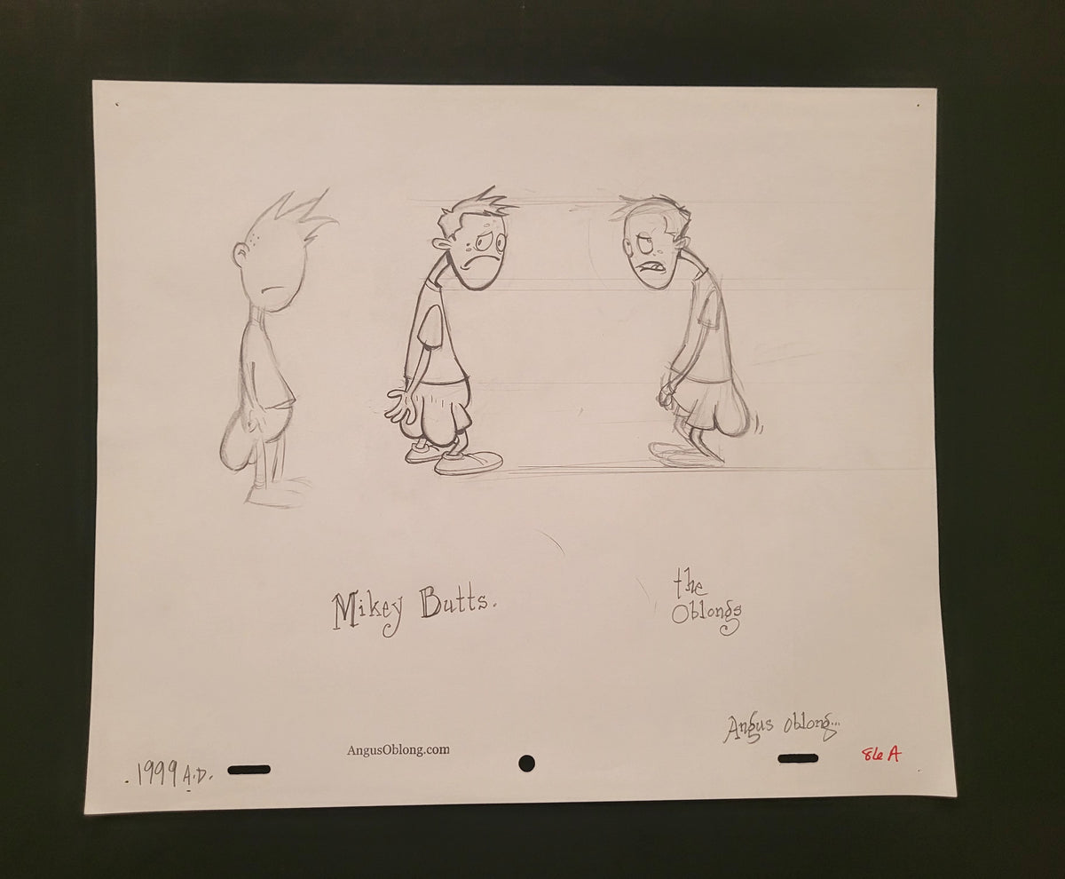 Mikey Butts Early Designs Development Art. – Angus Oblong.