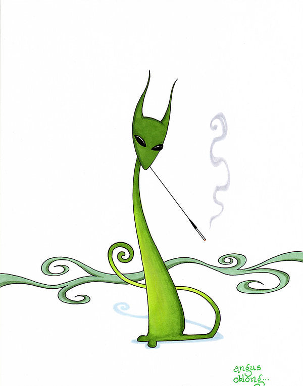 Green Trippy Kitty. – Angus Oblong.