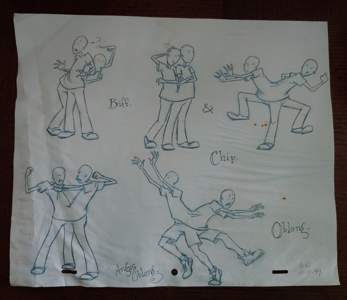 Biff & Chip Oblong #2. Development art. – Angus Oblong.